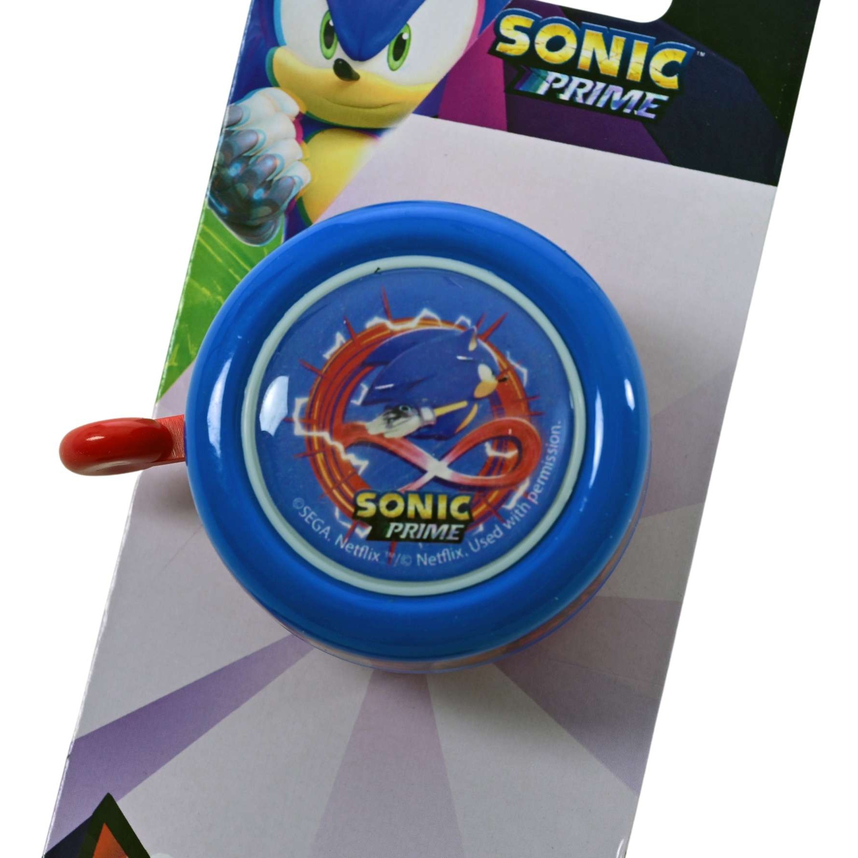 Sonerie bicicleta Sonic Prime, albastru-rosu, metal, montaj usor - eMAG.ro