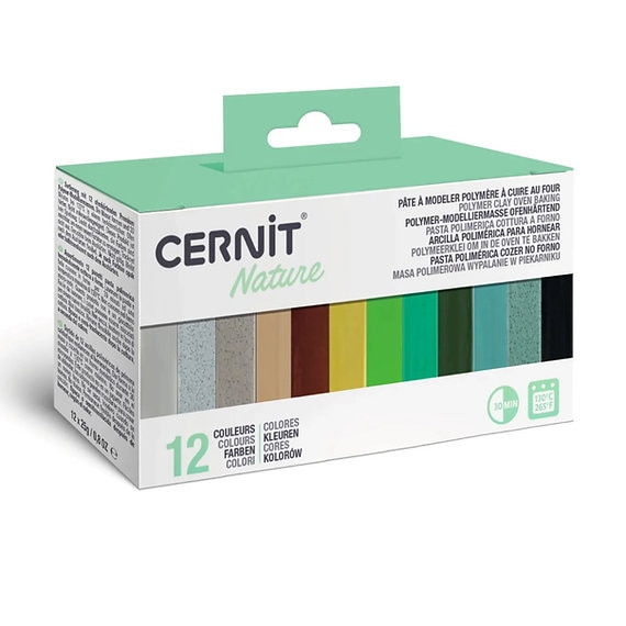 Set 12x25g pasta polimerica de modelat - Cernit Nature - eMAG.ro
