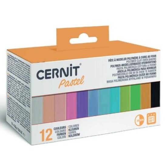 Set 12x25g pasta polimerica de modelat - Cernit Pastel - eMAG.ro