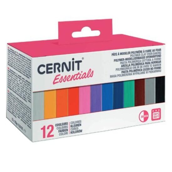 Set 12x25g pasta polimerica de modelat - Cernit Essentials - eMAG.ro