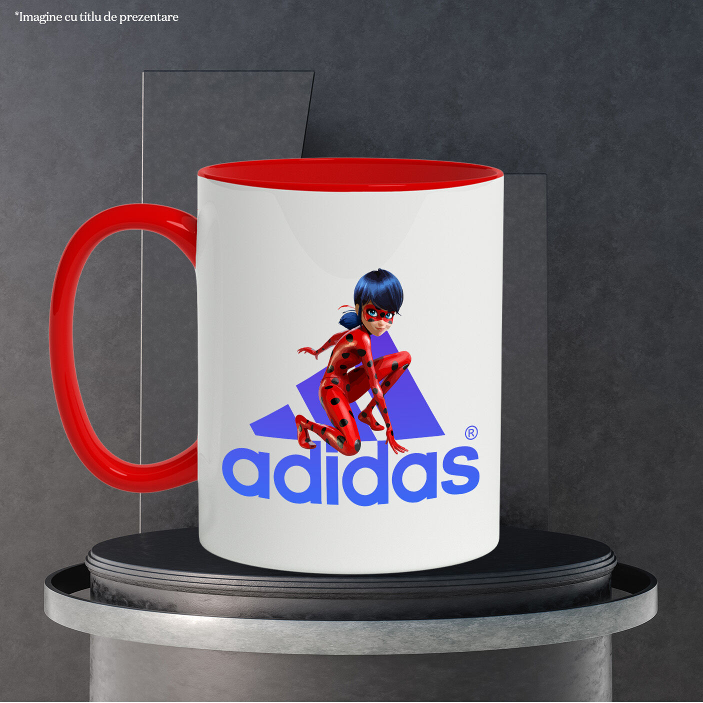 Bögre Lady Bug mintával, "Adidas" felirattal - Design 5, Kerámia, 330ML ...
