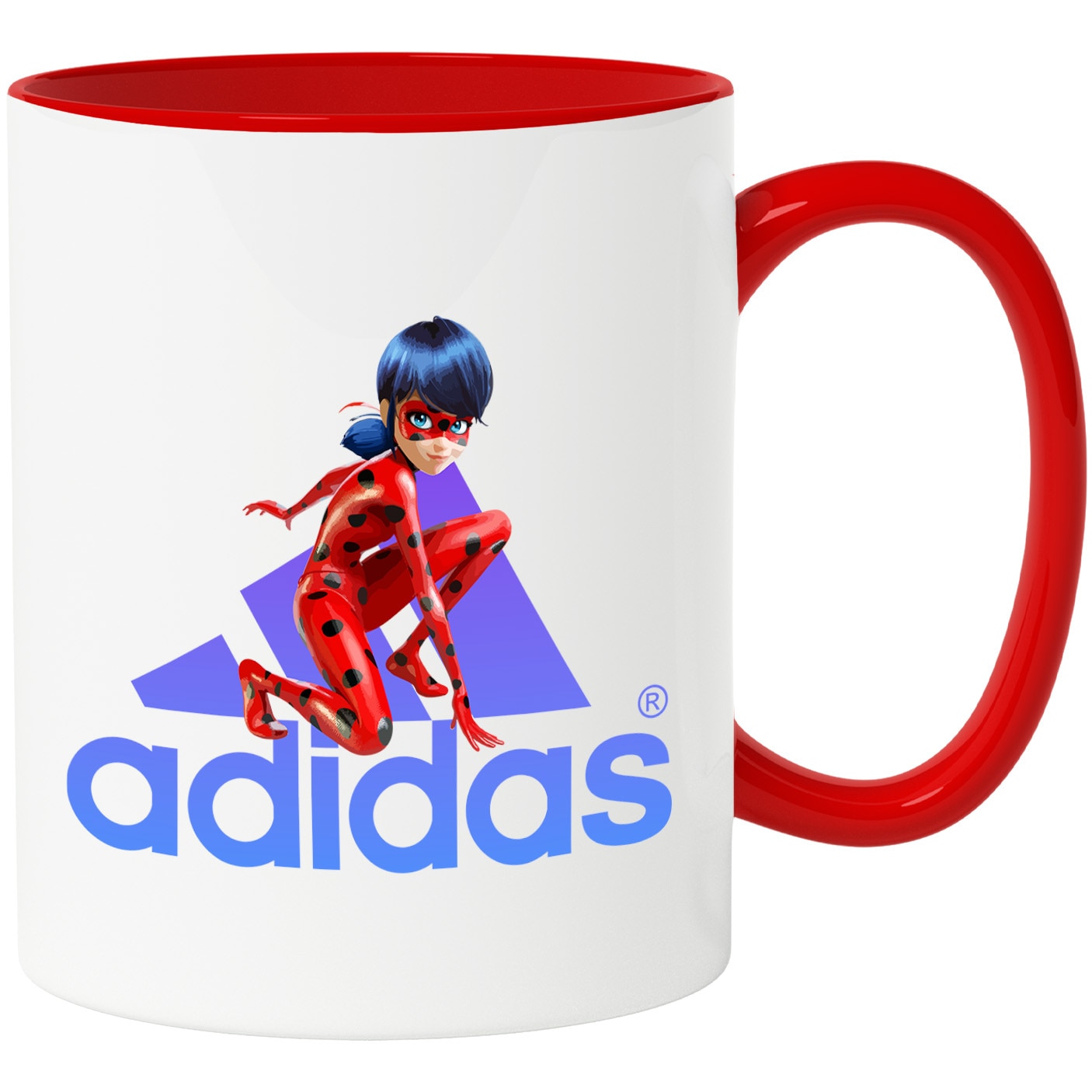Bögre Lady Bug mintával, "Adidas" felirattal - Design 5, Kerámia, 330ML ...