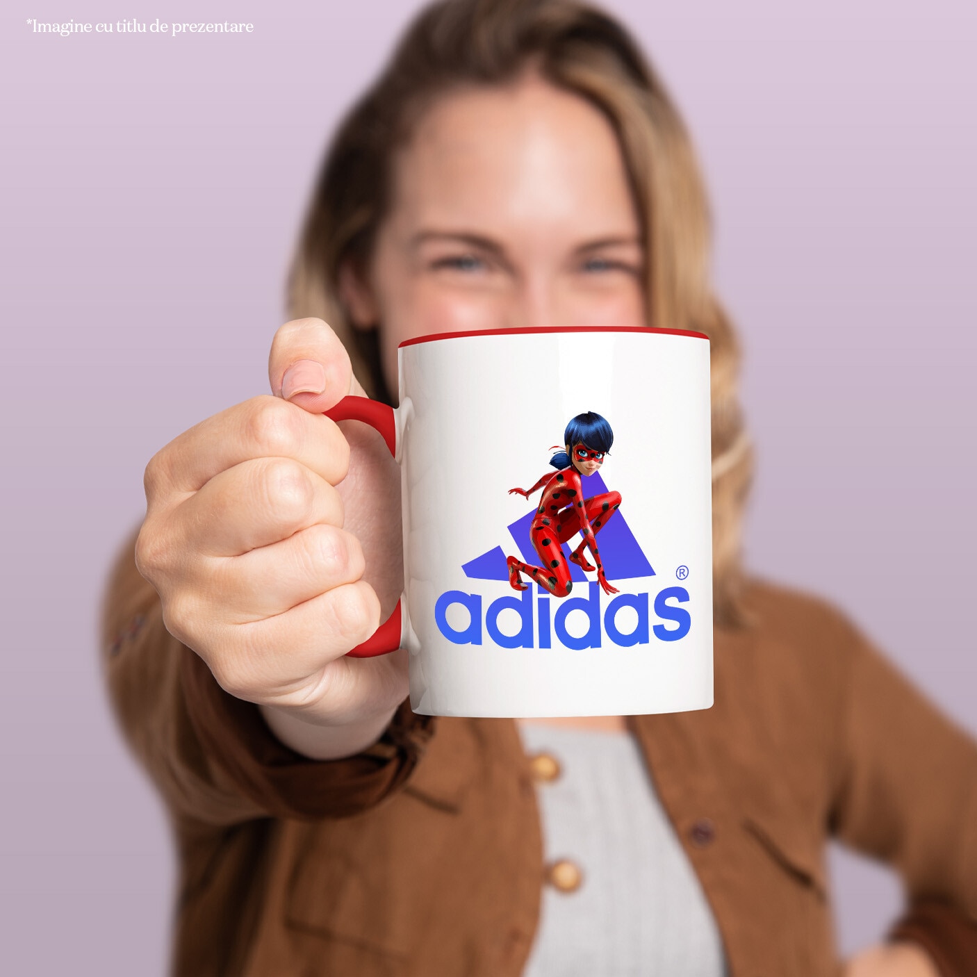 Bögre Lady Bug mintával, "Adidas" felirattal - Design 5, Kerámia, 330ML ...