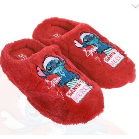 Papuci de Craciun Family Rosii cu Model Stitch "Santa's Here!" 34 EU ...