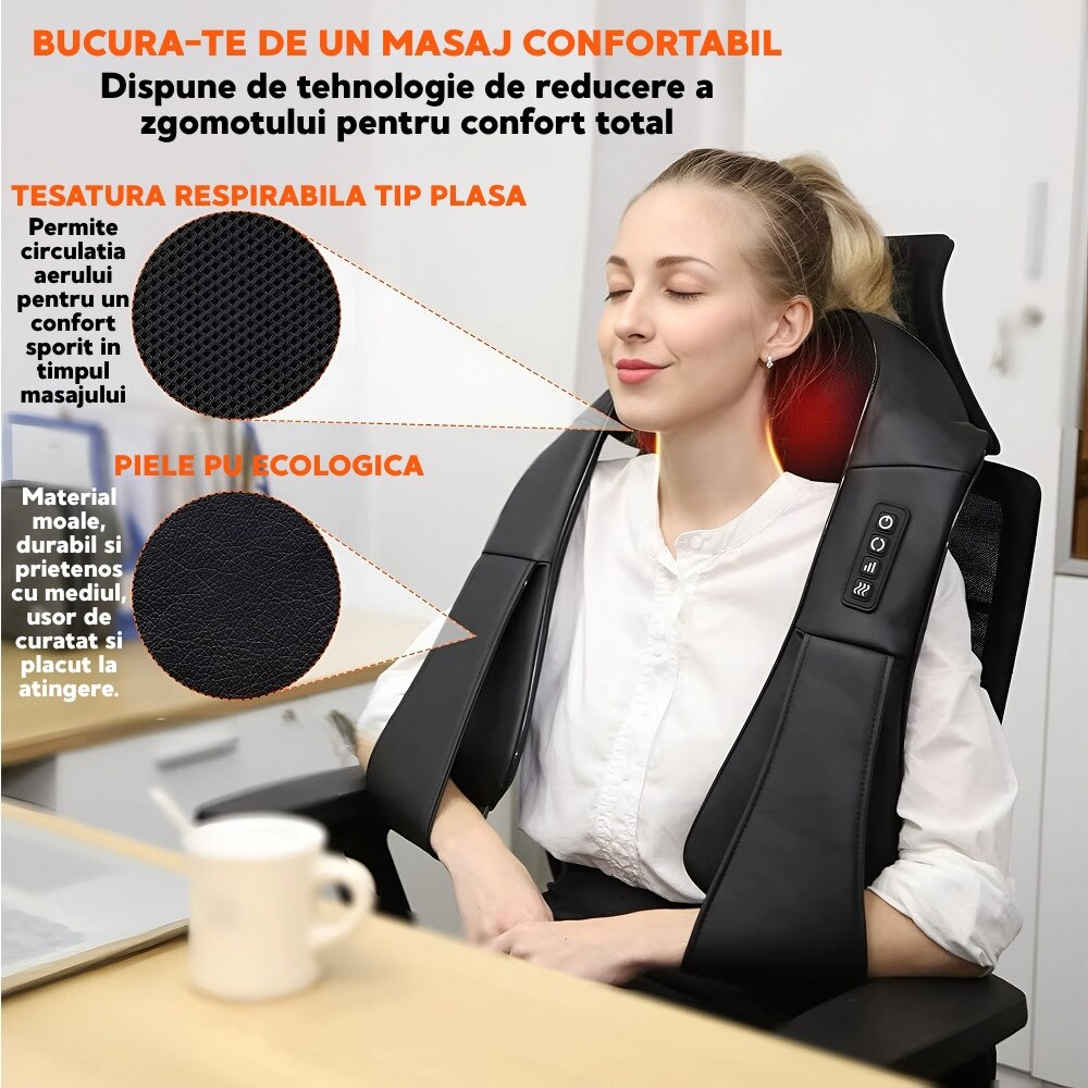 Aparat Profesional pentru Masaj FitVibe™, Masaj Shiatsu 4D cu Infrarosu ...