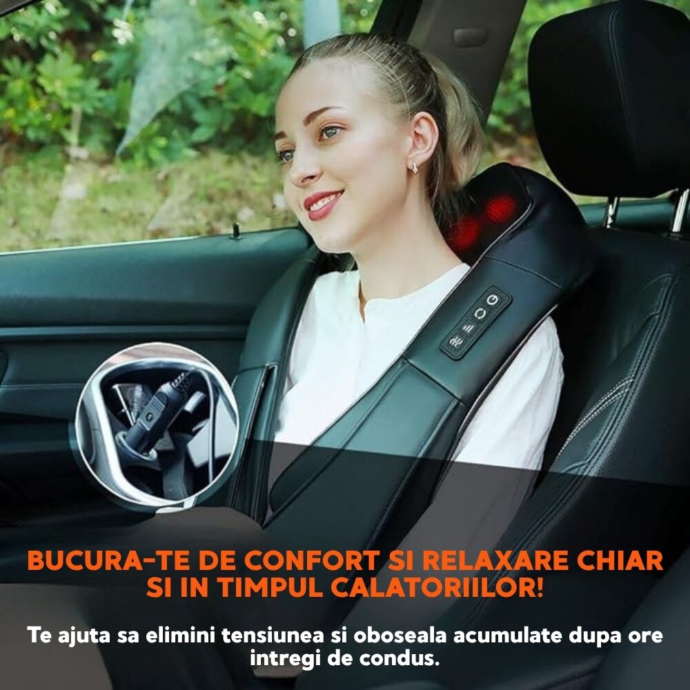 Aparat Profesional pentru Masaj FitVibe™, Masaj Shiatsu 4D cu Infrarosu ...