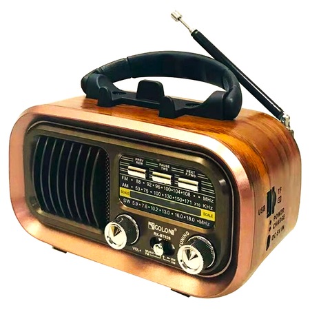 Radio retro FM/AM/SW cu banda completa, acumulator, Bluetooth, difuzor ...