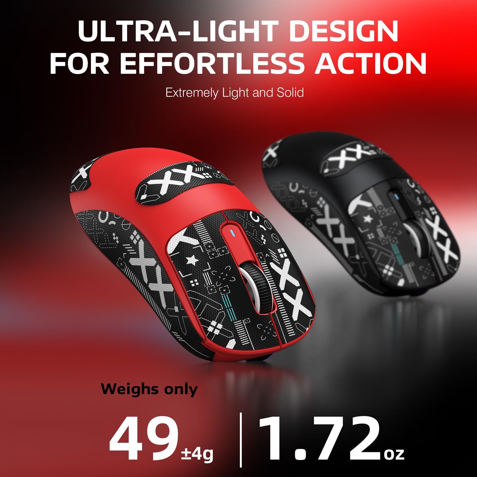 Mouse de gaming wireless ATTACK SHARK X3, mouse ergonomic cu trei ...