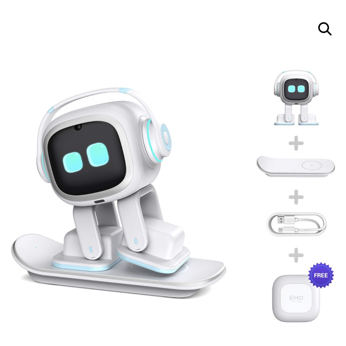 Robot Emo, AI asztali kedvenc, Living.AI, 3 dolog, fehér - eMAG.hu