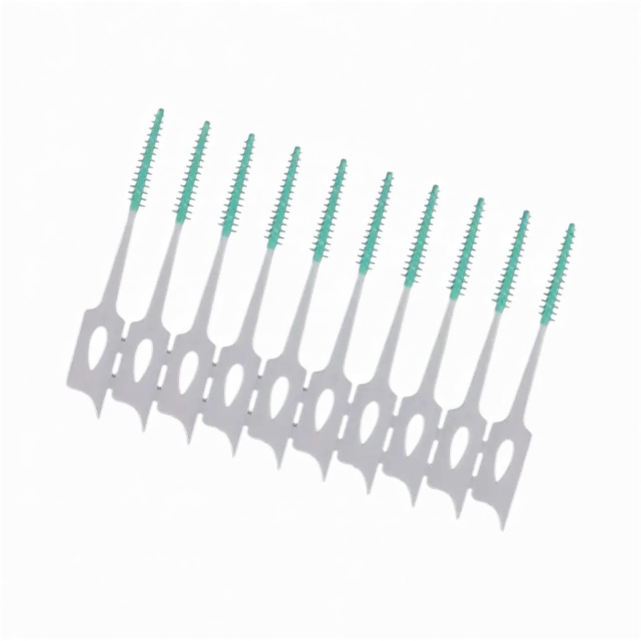 Set perii interdentare din gel moale, 200 bucati, verde si alb, compact ...