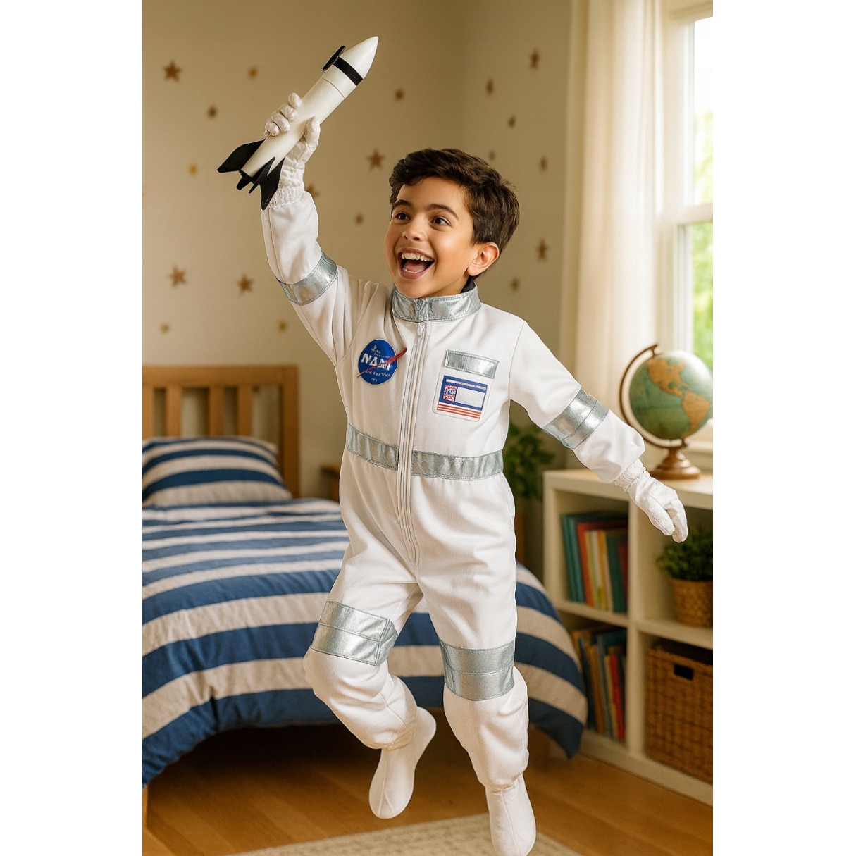Costum Astronaut Copii NASA, Marime 140-146, Include Caciula si Manusi ...