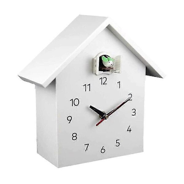 Ceas decorativ cu cuc, design minimalist, alb, 27x25.5x12cm, set cu 1 ...