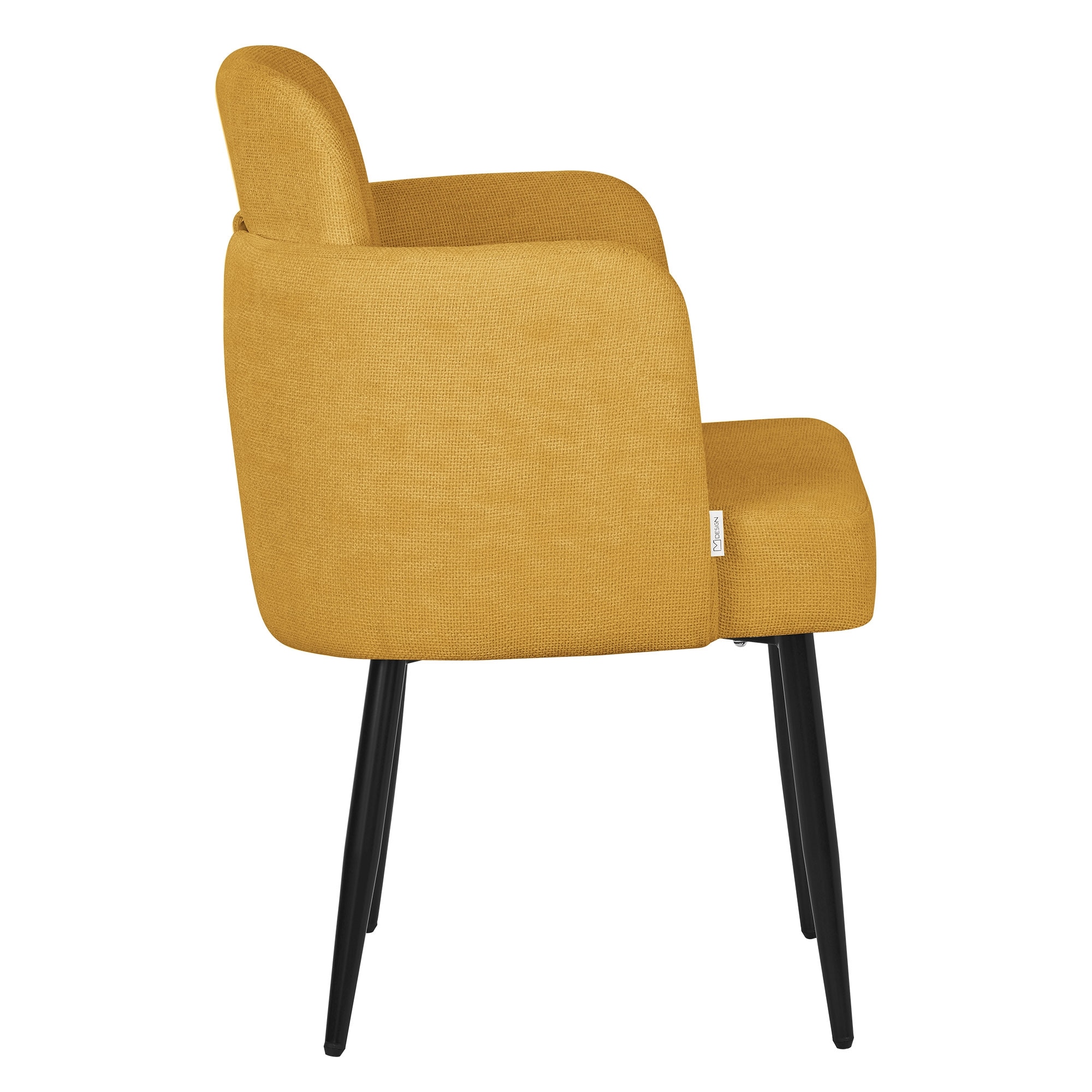 Scaun de sufragerie ML-Design in culoare mustar, husa din tesatura ...