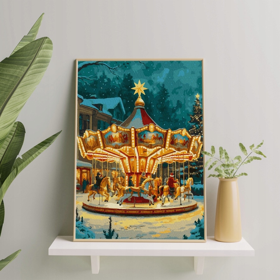 Kit de pictura cu numere "Caruselul Festiv" - tablouri de pictat cu ...