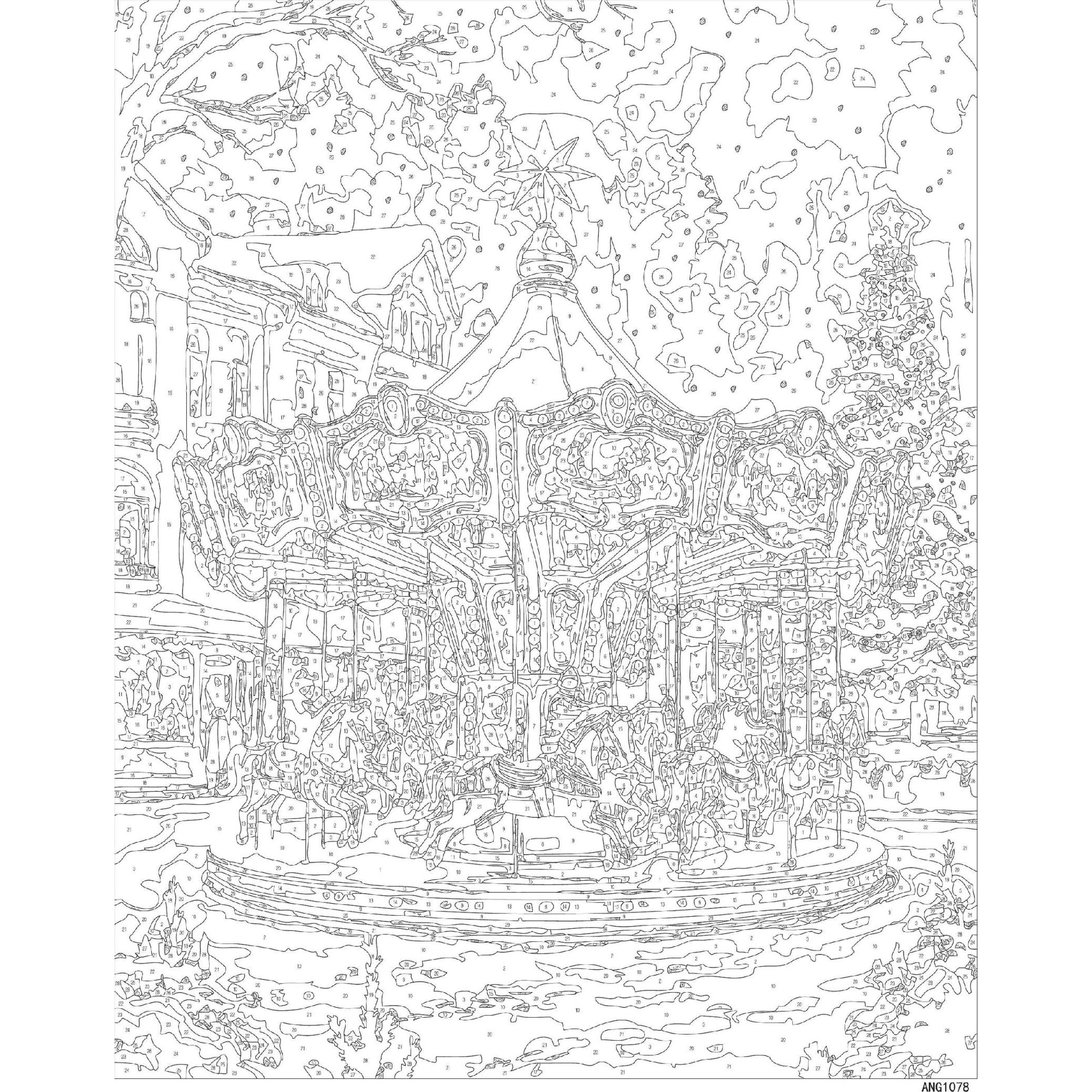 Kit de pictura cu numere "Caruselul Festiv" - tablouri de pictat cu ...