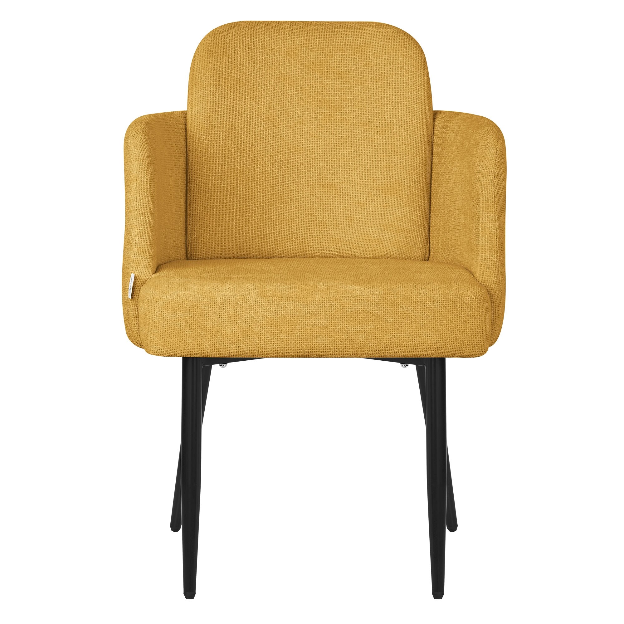 2x Scaune de sufragerie ML-Design in culoare mustar, husa din tesatura ...
