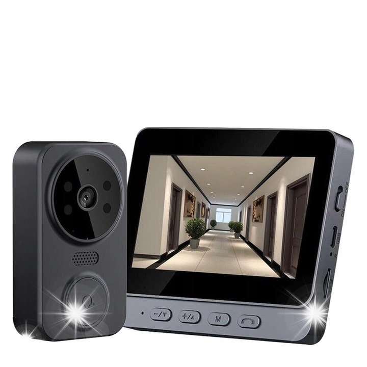 Interfon video wireless Bedee cu camera 4.3'' - eMAG.ro