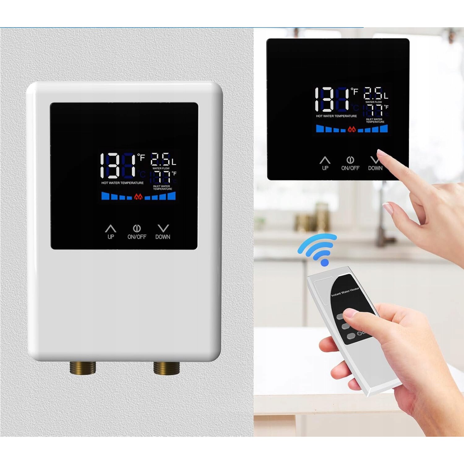 Incalzitor instant electric Zosudull, 6000W, cu display, set complet cu ...