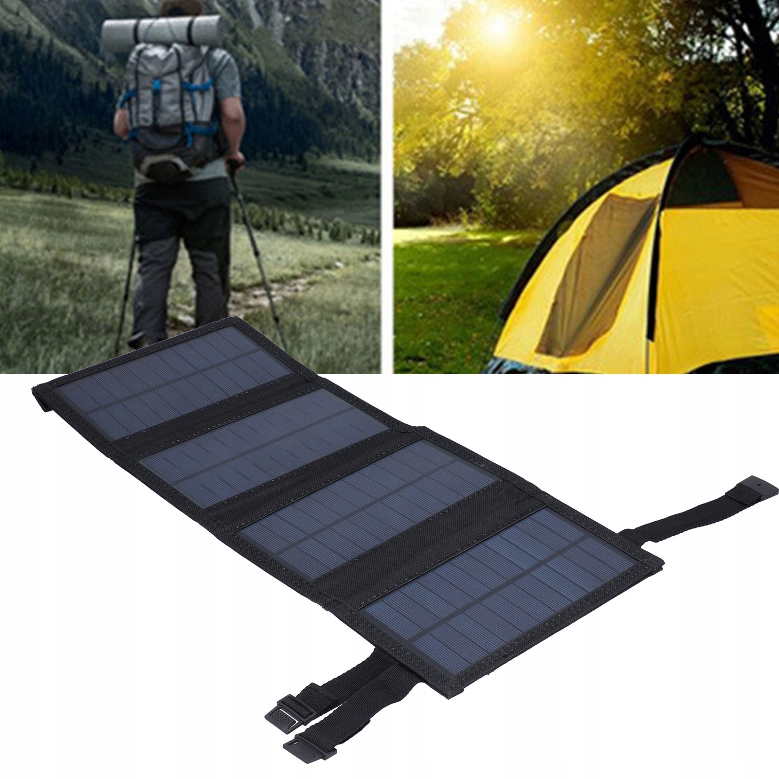 Panou solar pliabil 20W, impermeabil, dimensiuni 480x185mm, pentru ...