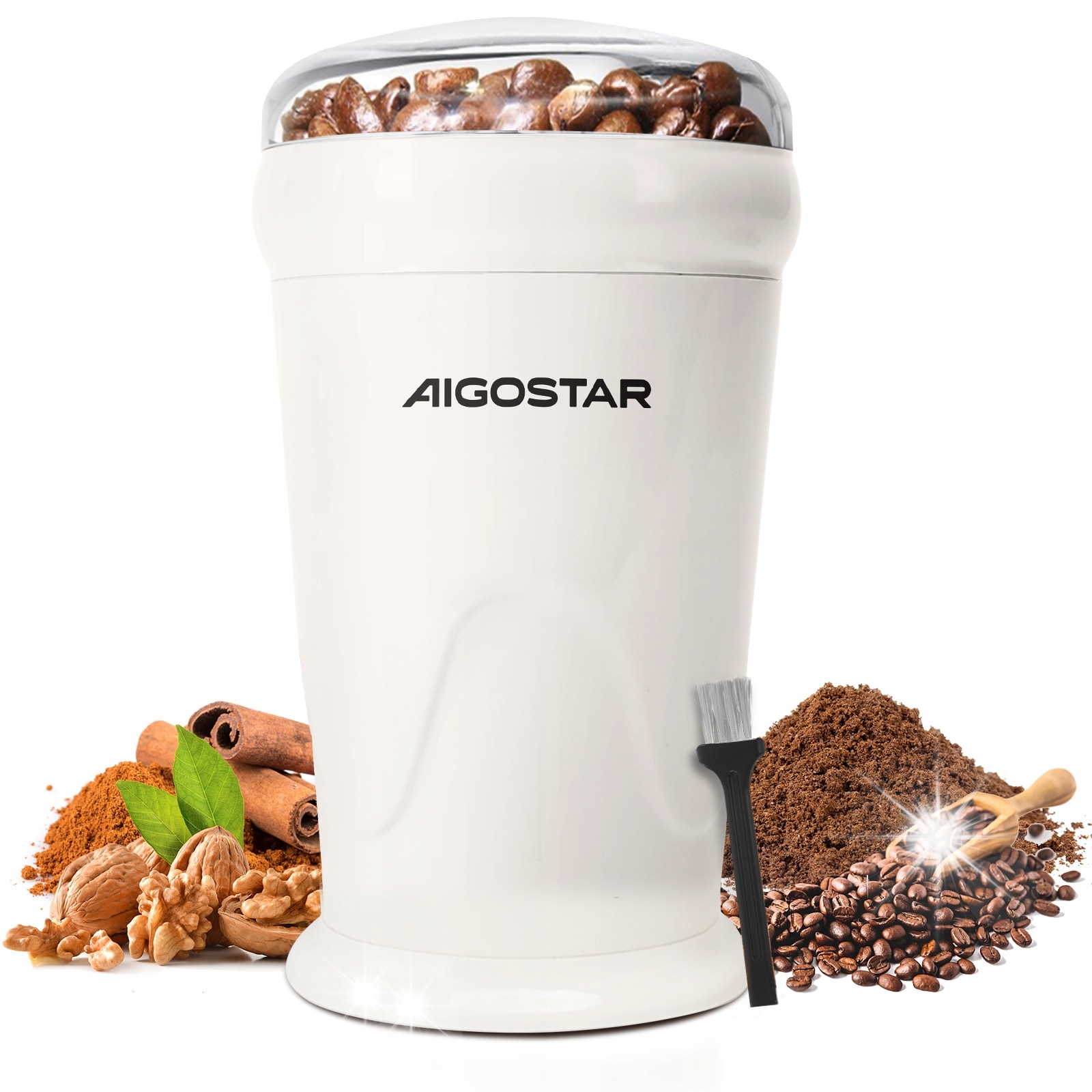 Macinator electric Aigostar Bella B304D, 150W, alb, 60g - eMAG.ro