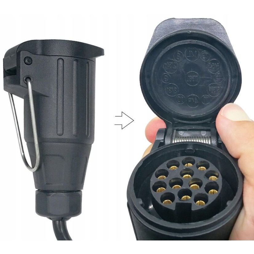 Conector remorca 7-PIN USA la 13-PIN Europa, separare semnal, 45cm, set ...