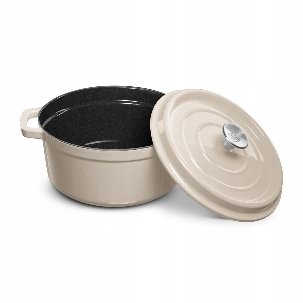 Oala din fonta emailata, Grand Feu, 3,5L, alb, 24x10,5cm - eMAG.ro