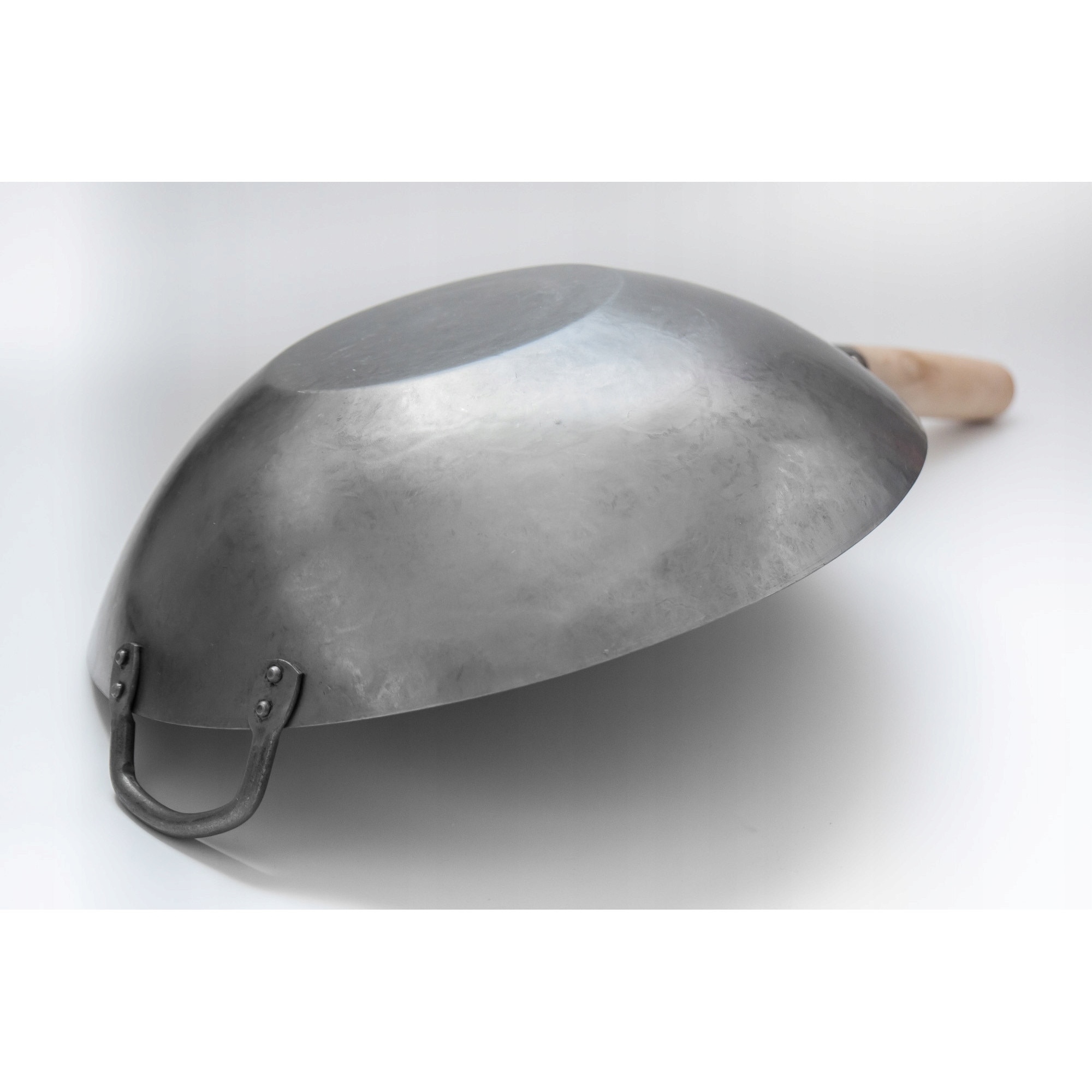 Tigaie Wok Craft Wok, 14 inch, din otel carbon, cu maner din lemn si ...