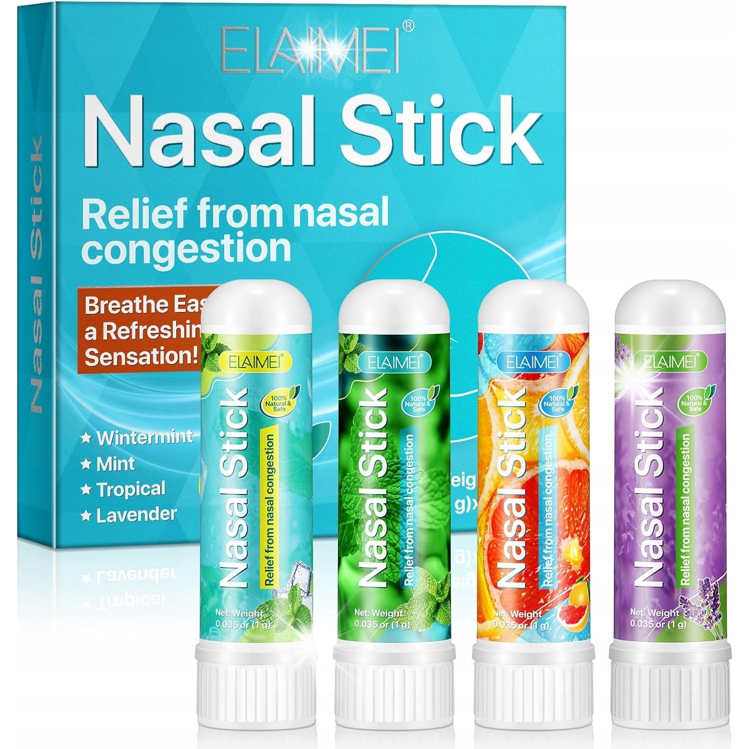 Set inhalator nazal Elaimei, 4 bucati, ajutor rapid pentru nas infundat ...