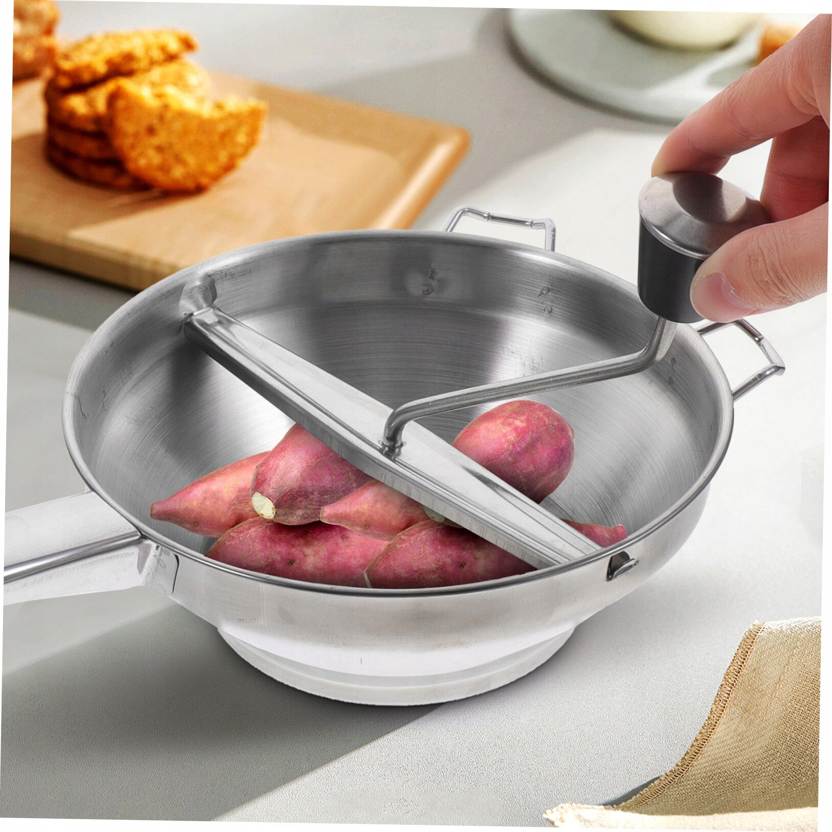 Presa manuala pentru piure de legume si fructe, 1 cutit, multicolor ...
