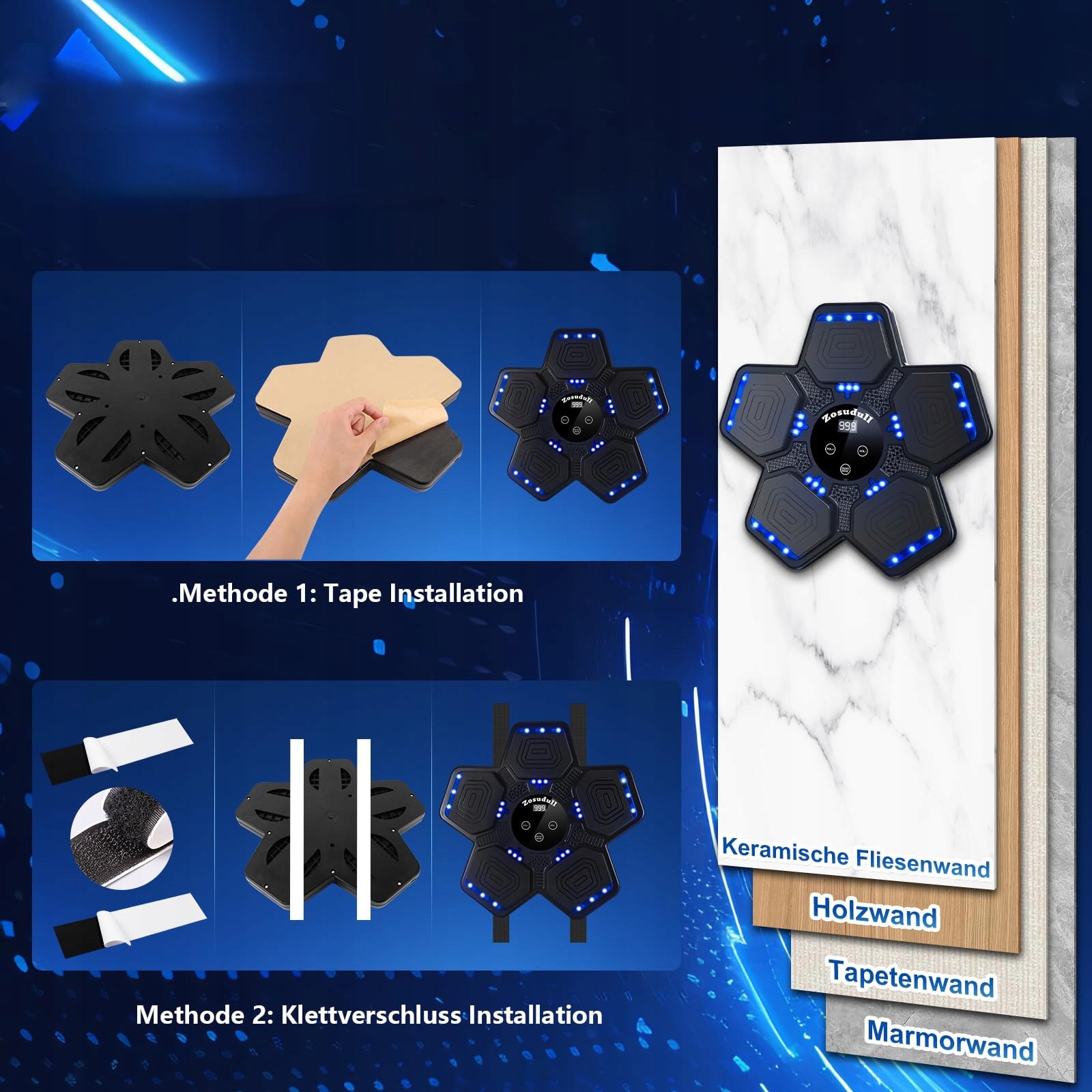 Masina de box muzicala cu LED, 12 setari volum, 5 setari viteza ...