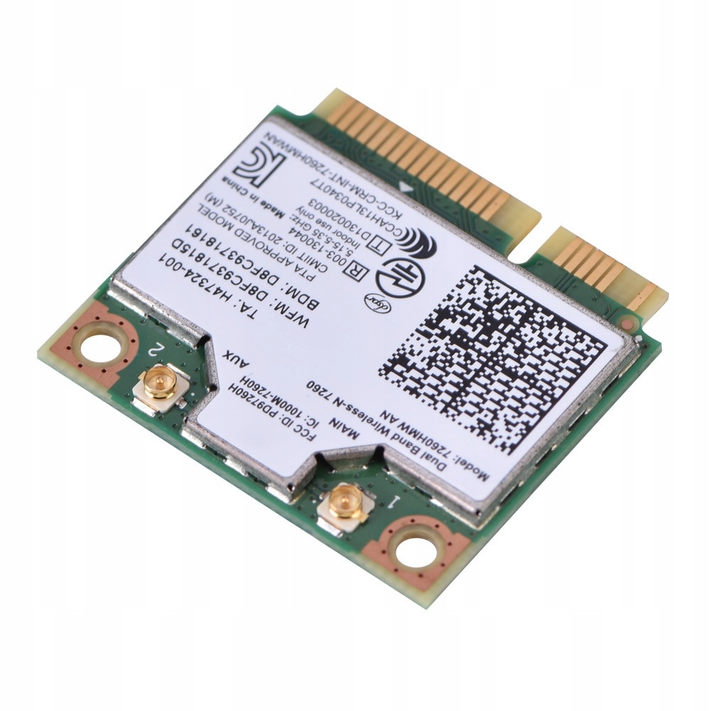 Modul WiFi Intel 7260AN 7260HMW, 300Mbps, Bluetooth 4.0, mini PCI-E ...