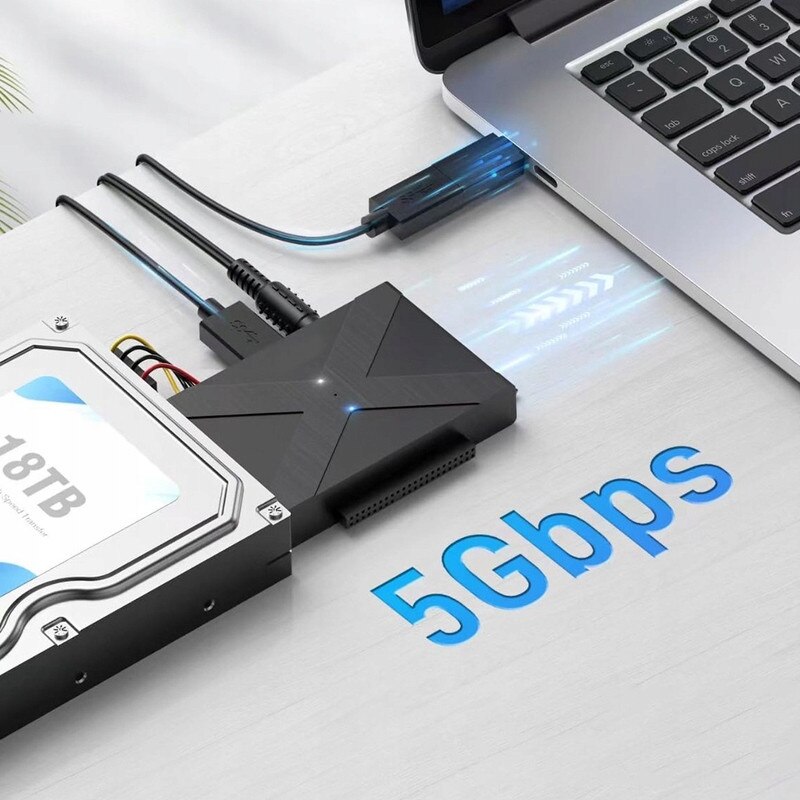 Adapter USB 3.0 pentru HDD/SSD SATA/IDE 2,5"/3,5", Sounix, suporta 24TB ...