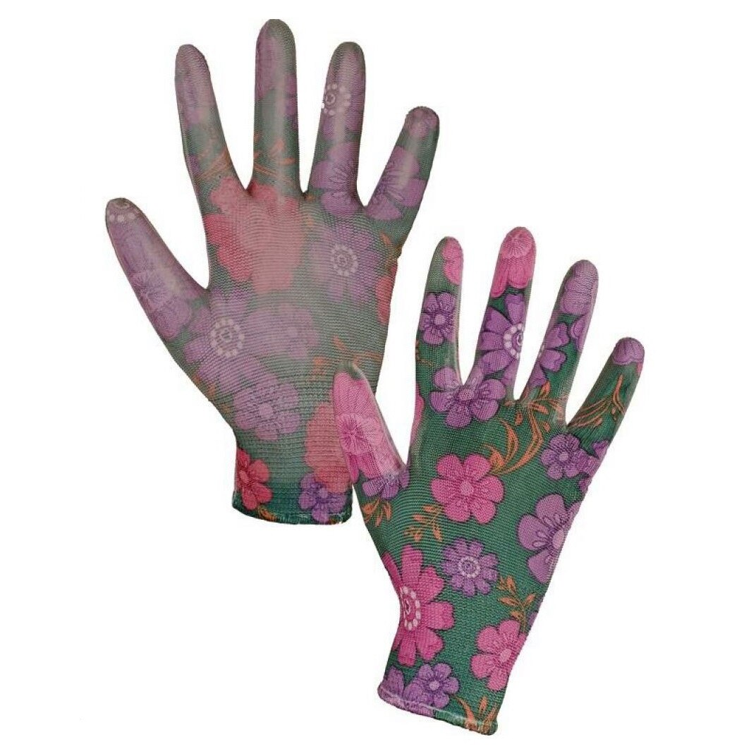Manusi de protectie CXS Leiva, model cu flori, set 12 perechi, marimea ...