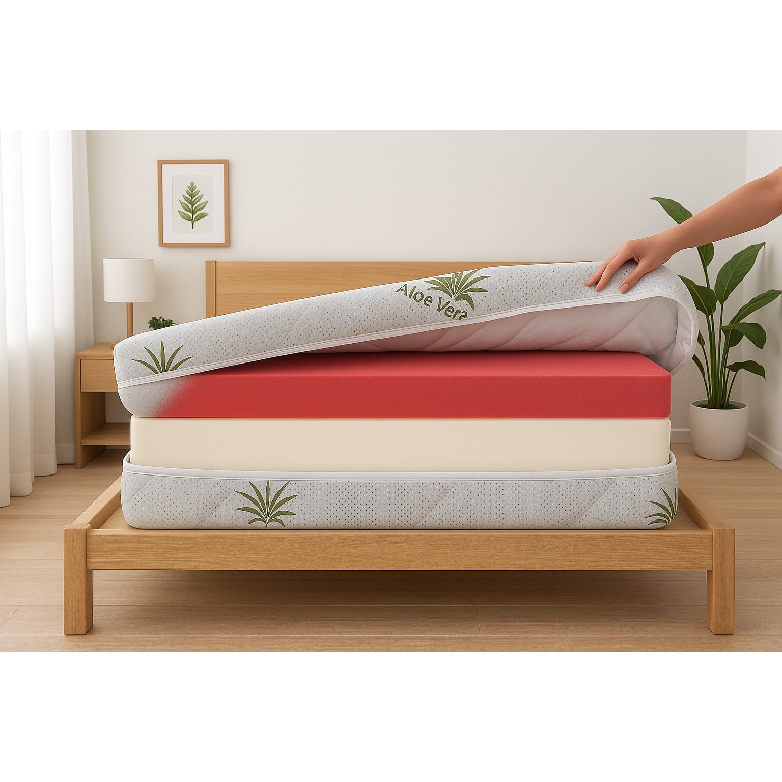 Husa saltea matlasata detasabila Ultrasleep Somnart, 90x200x25 cm ...