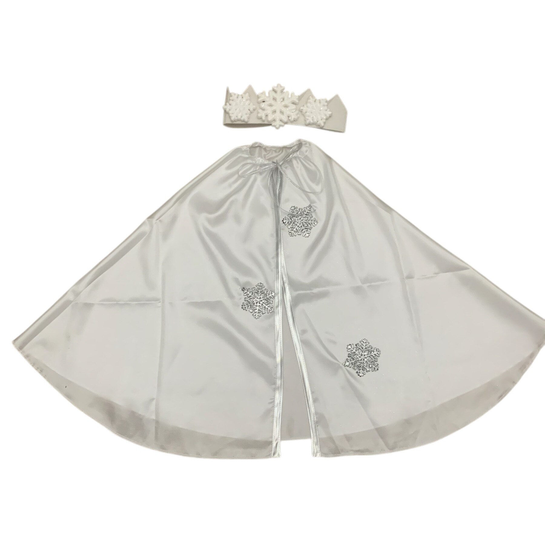 Set accesorii costum fulg de nea, pentru copii, alb cu fulgi argintii ...