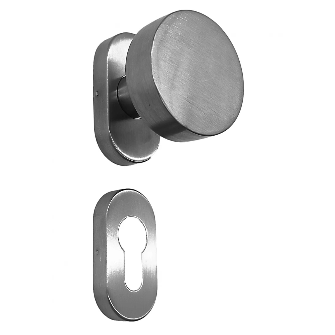 Set manere din inox satinat cu rozeta ovala, Virtuoso, model Premium ...