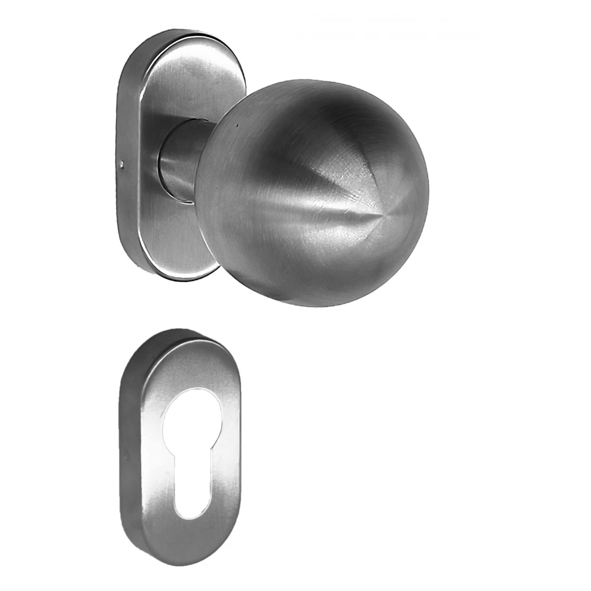 Set manere din inox satinat cu rozeta ovala, Virtuoso, model Premium ...