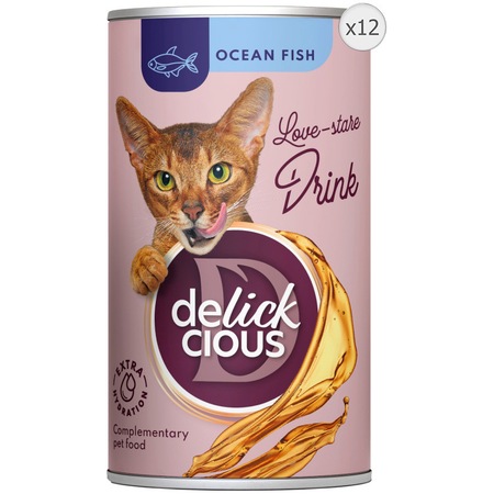 Bautura cu peste oceanic DELICKCIOUS, pentru pisici, 12x140g - eMAG.ro