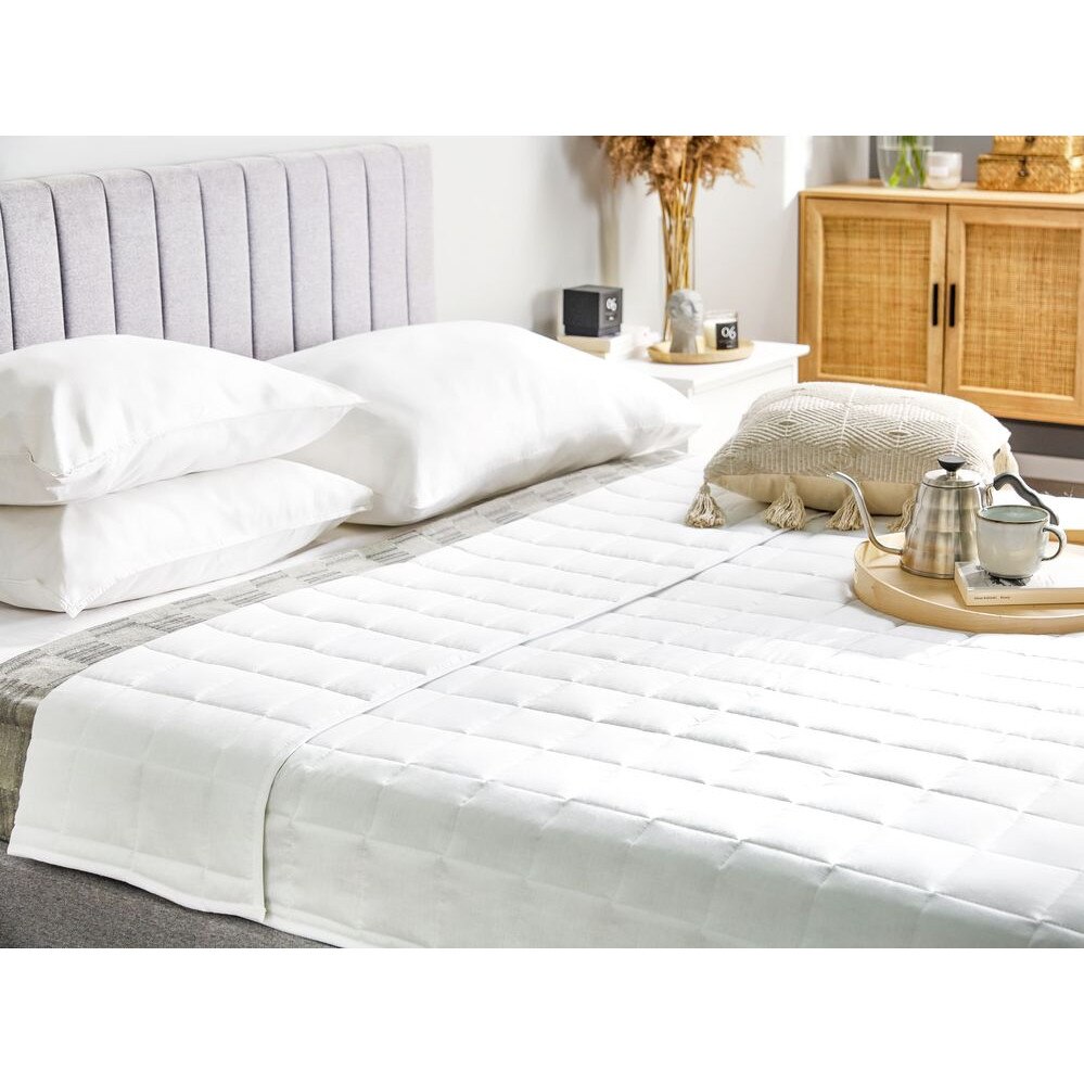 Plapuma de vara alba din poliester 200 x 220 cm Annapurna - eMAG.ro
