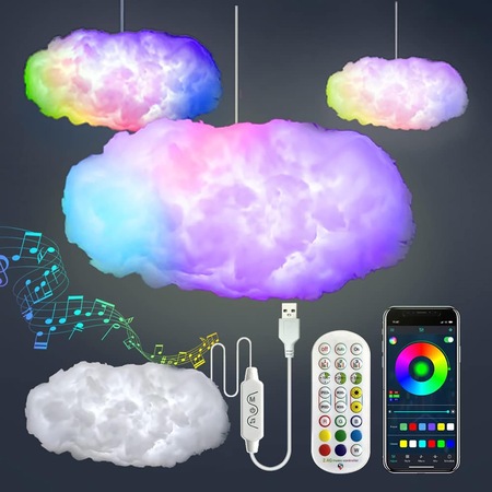 Lumini LED colorate in nor, telecomanda + APP, Muzica sincronizata ...