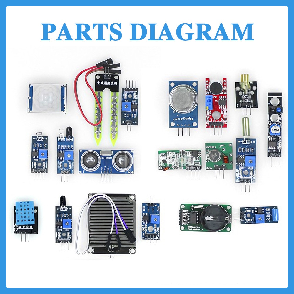 Excitat®，Set de 16 module senzori pentru Raspberry Pi, STM32 si alte ...