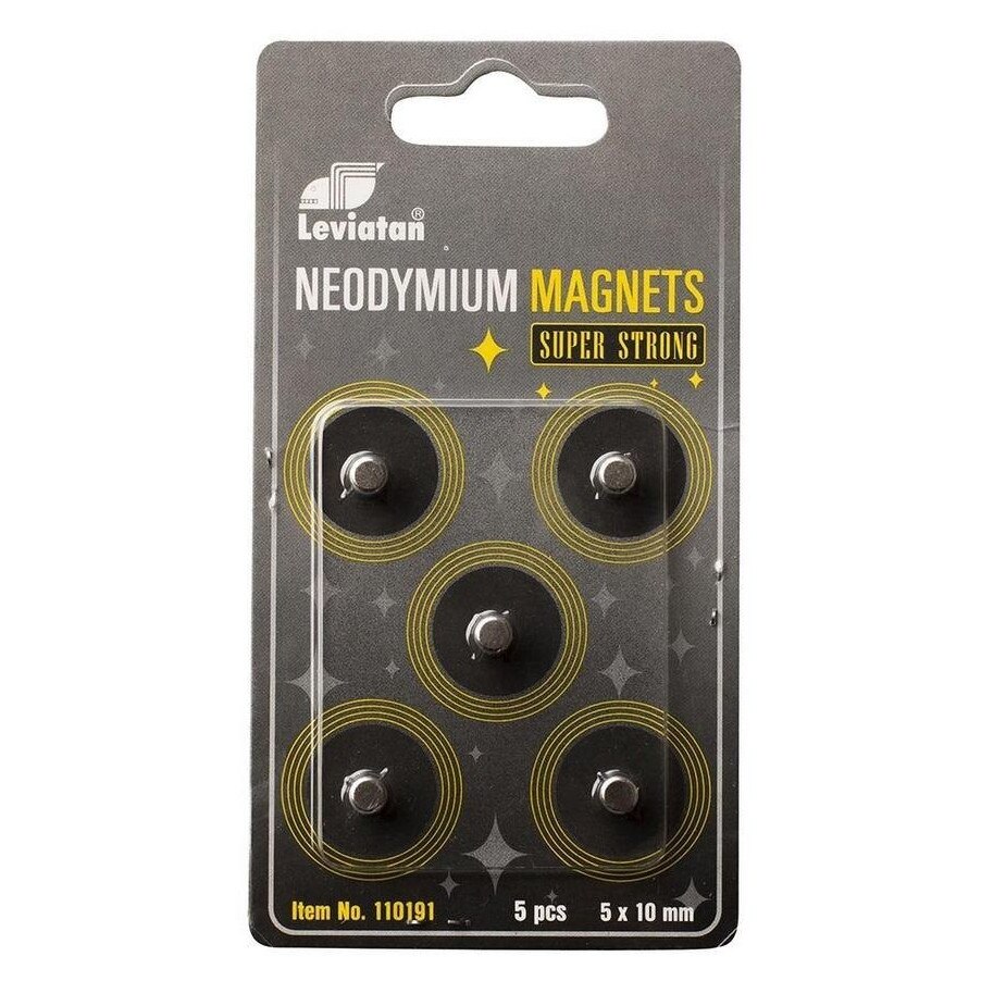 Magneti neodim set 5 bucati, Leviatan, forma cilindrica, putere mare ...