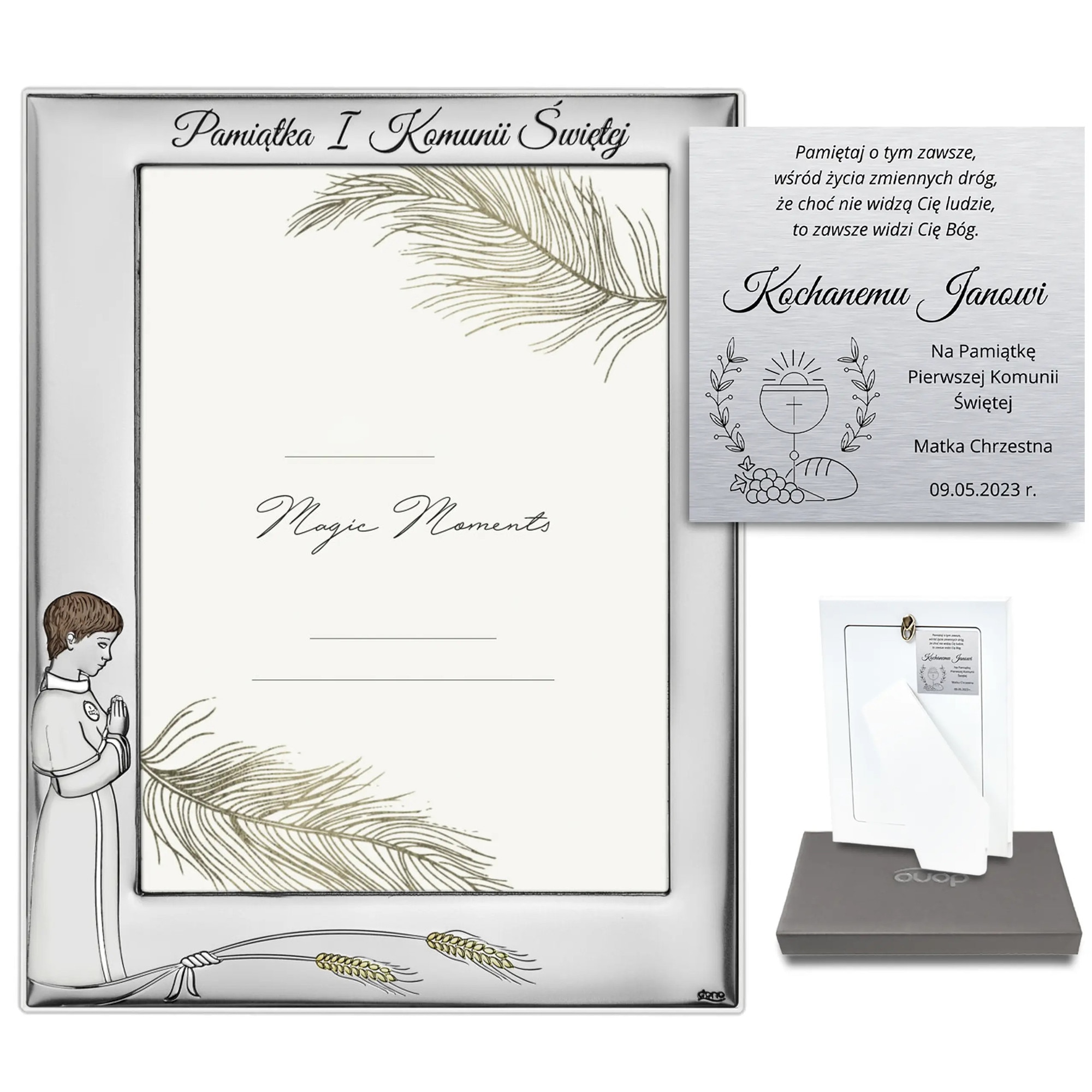 Rama foto 13x18 cm, DONO, Pastratoare Comunie, personalizata cu gravura ...