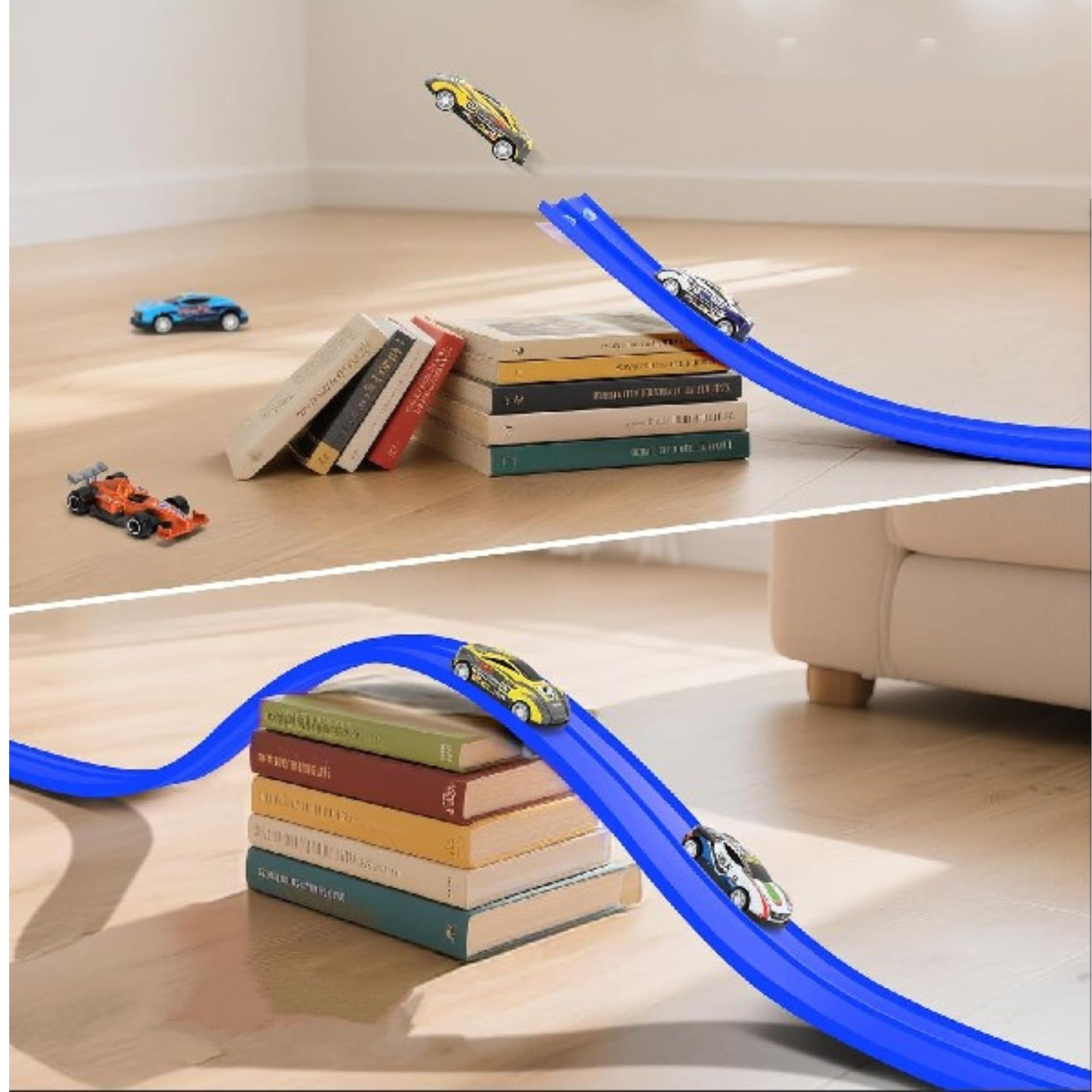 Pista masinute, 5 m de pista dubla cu 4 masini sport si 12 ventuze ...