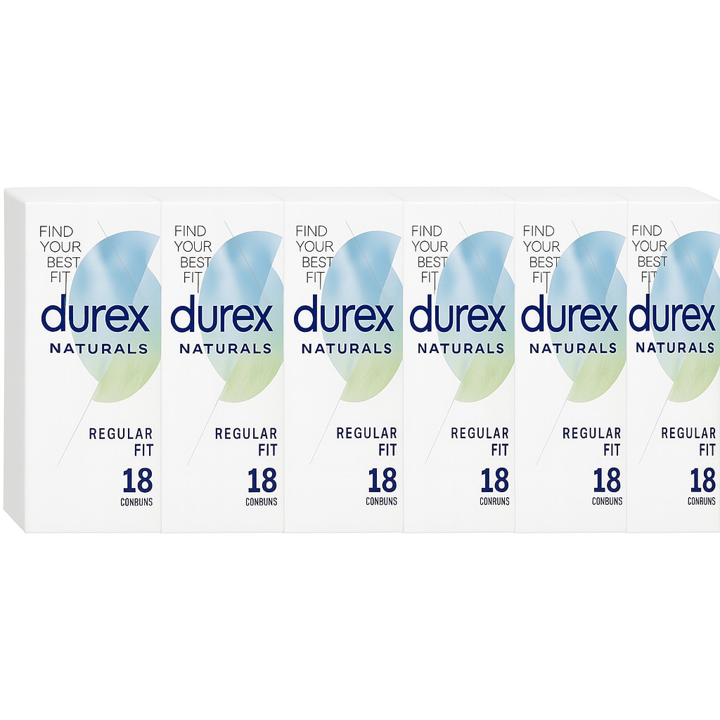 Prezervative Durex Naturals, set 108 buc, subtiri, cu lubrifiant pe ...