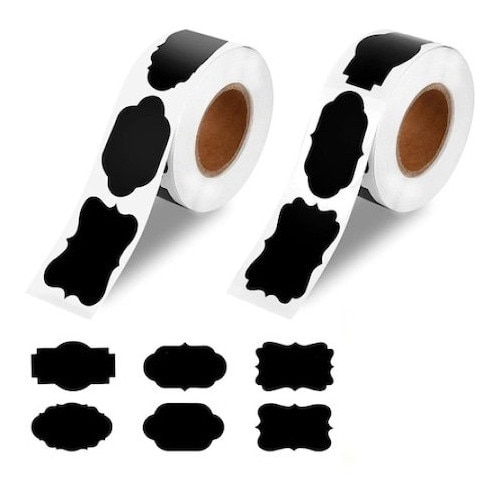 Set 300 etichete autoadezive, 6 modele, 3 x 5 cm, Negru - eMAG.ro