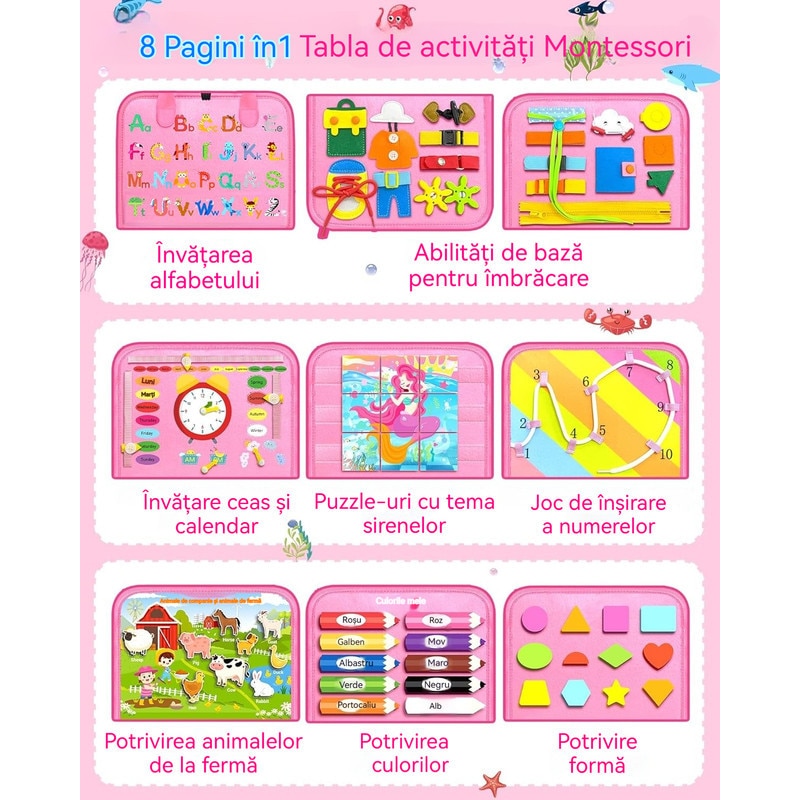 Jucarie interactiva, YSBER®, educationala, senzoriala, Busy Board ...