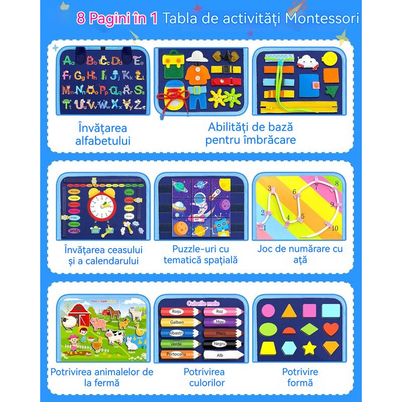 Jucarie interactiva, YSBER®, educationala, senzoriala, Busy Board ...