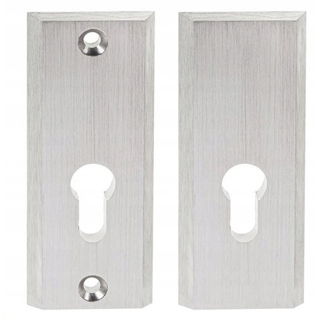 Set rozete exterioare Domino Shark Inox, aluminiu, 117x50mm, finisaj ...