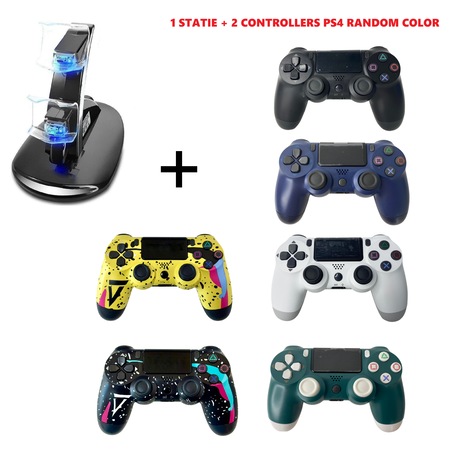 Dock dual de incarcare controller PS 4, PS4 Slim, PS4 Pro, cu LED ...